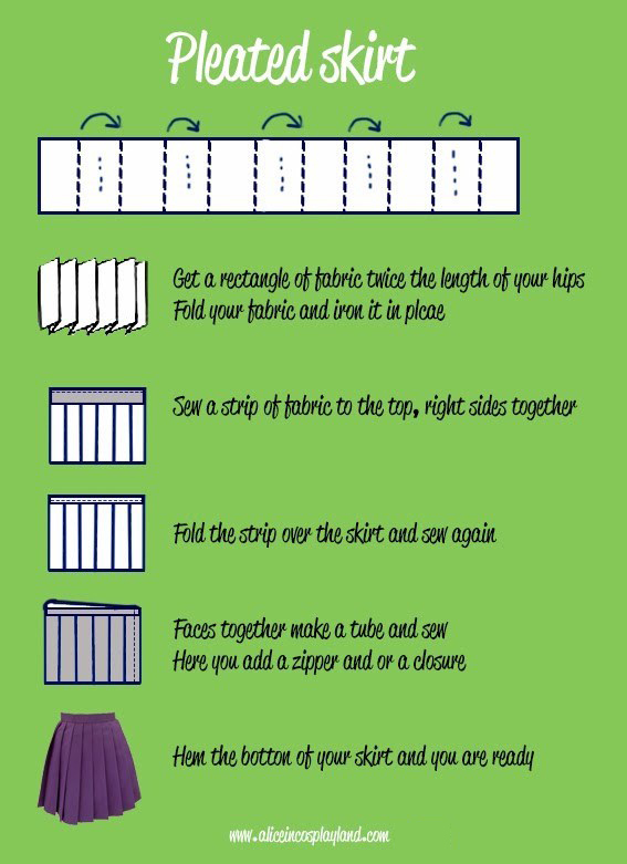 How To Make A Pleated Skirt Alice In Cosplayland