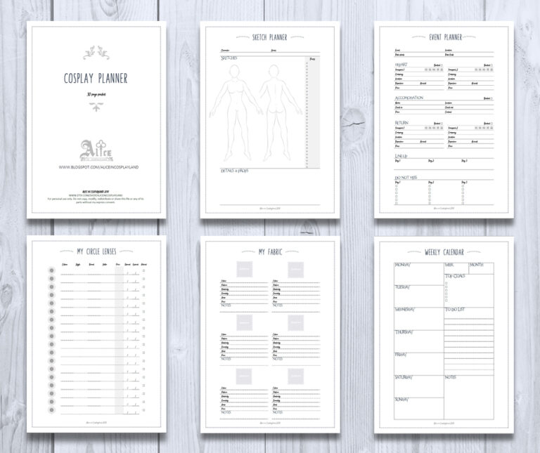 Cosplay Planner. Plan your cosplay year - Alice in Cosplayland