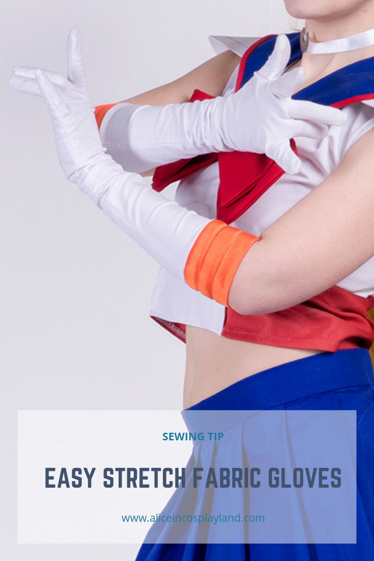 Easy stretch fabric gloves tutorial - Alice in Cosplayland