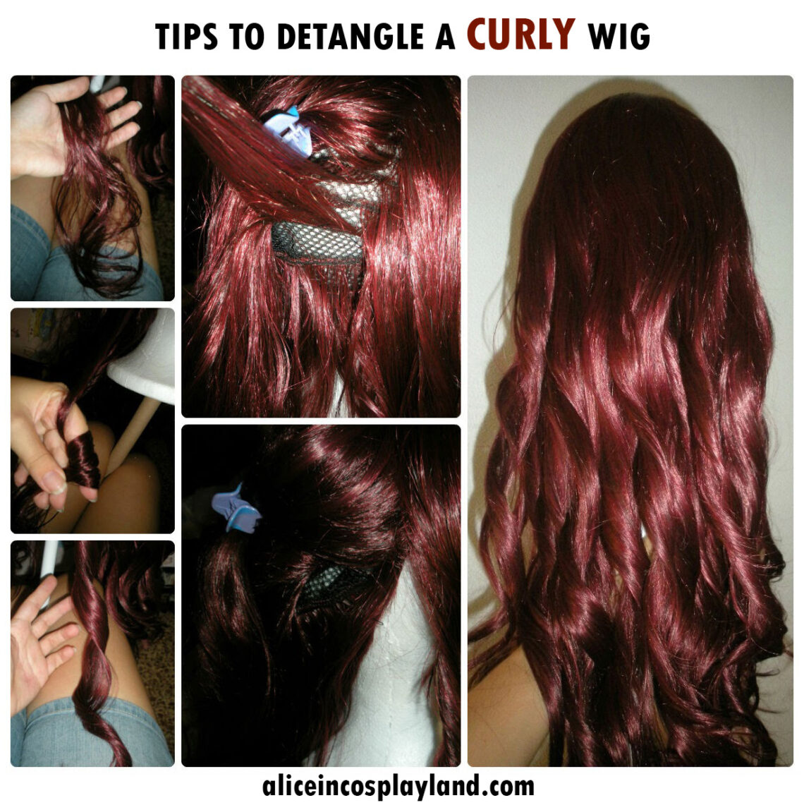 How to detangle and style a curly wig - Alice in Cosplayland