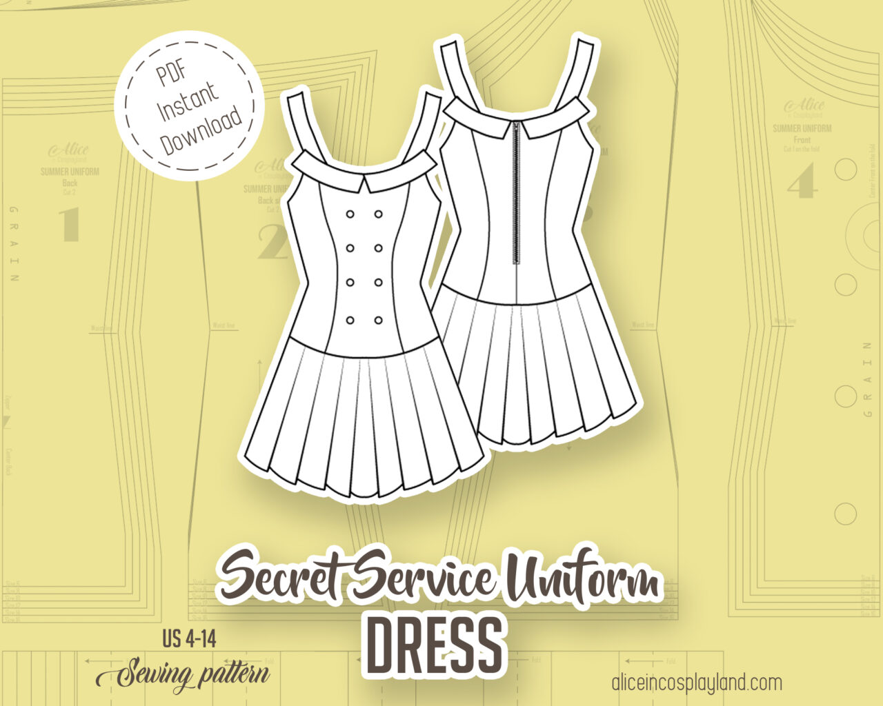 Secret Service Uniform Sewing Pattern - Alice in Cosplayland