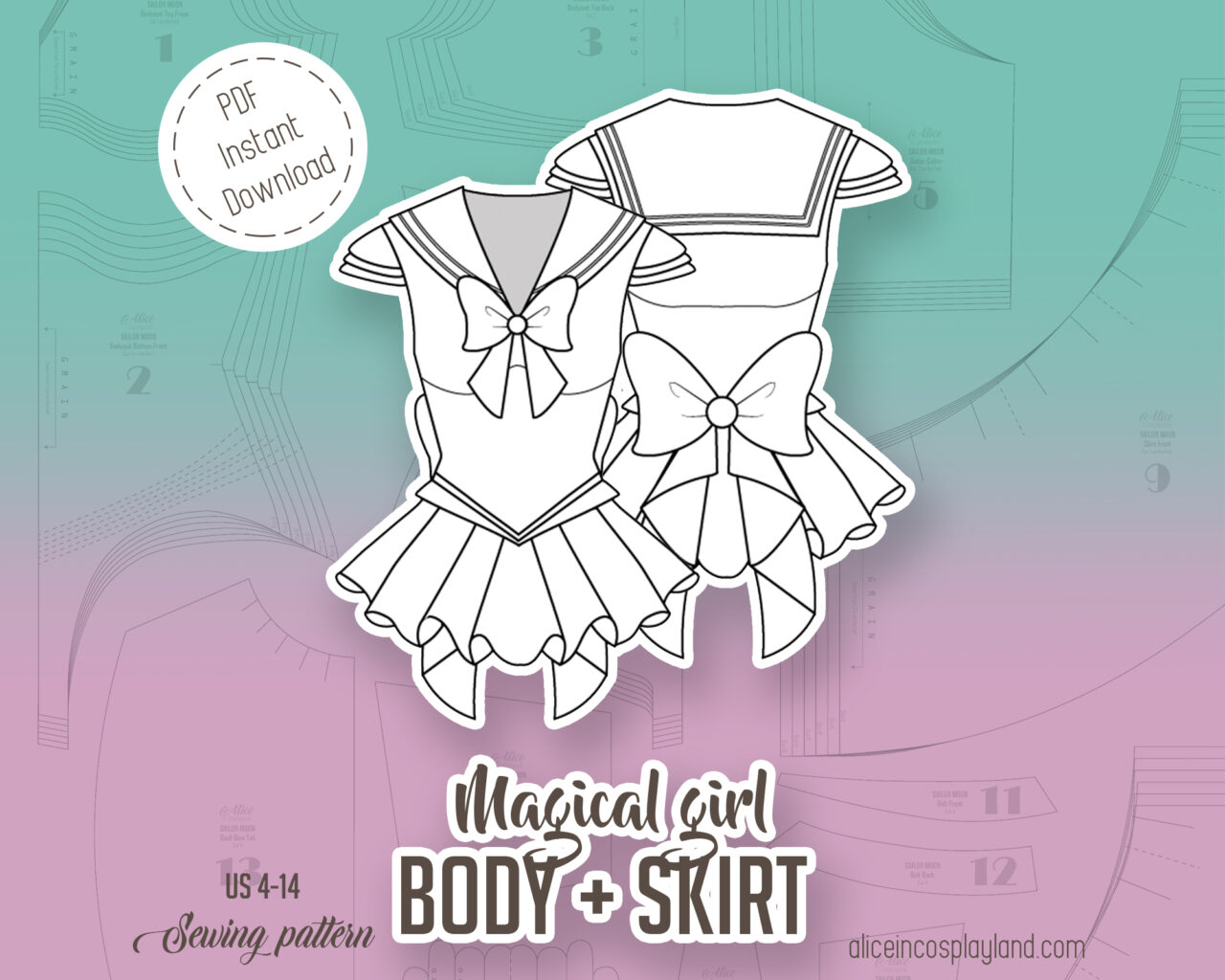 Magical Girl Bodysuit Sewing Pattern - Alice in Cosplayland
