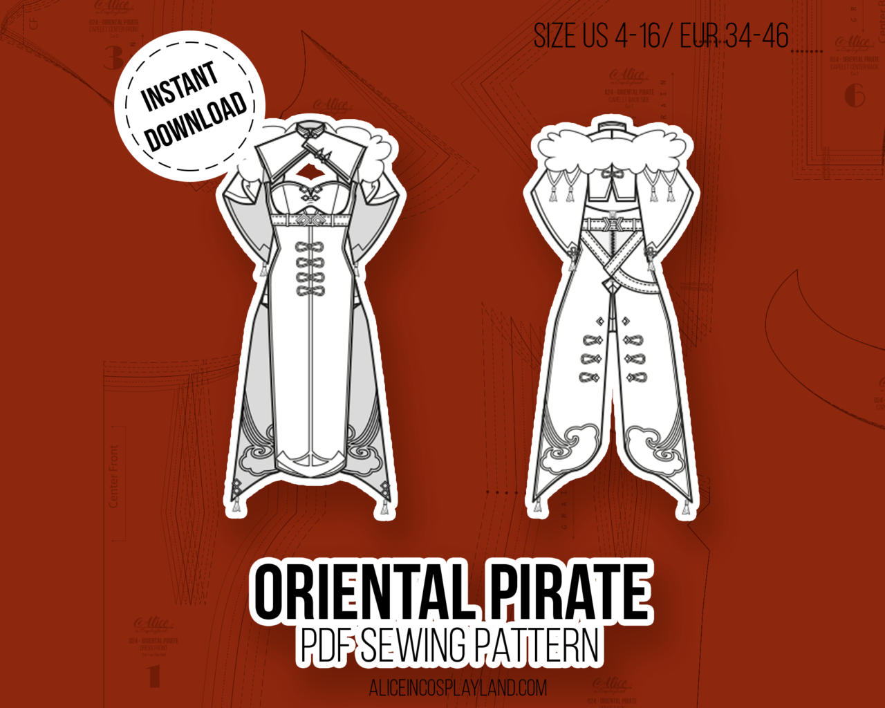 Oriental Pirate Sewing Pattern - Alice in Cosplayland