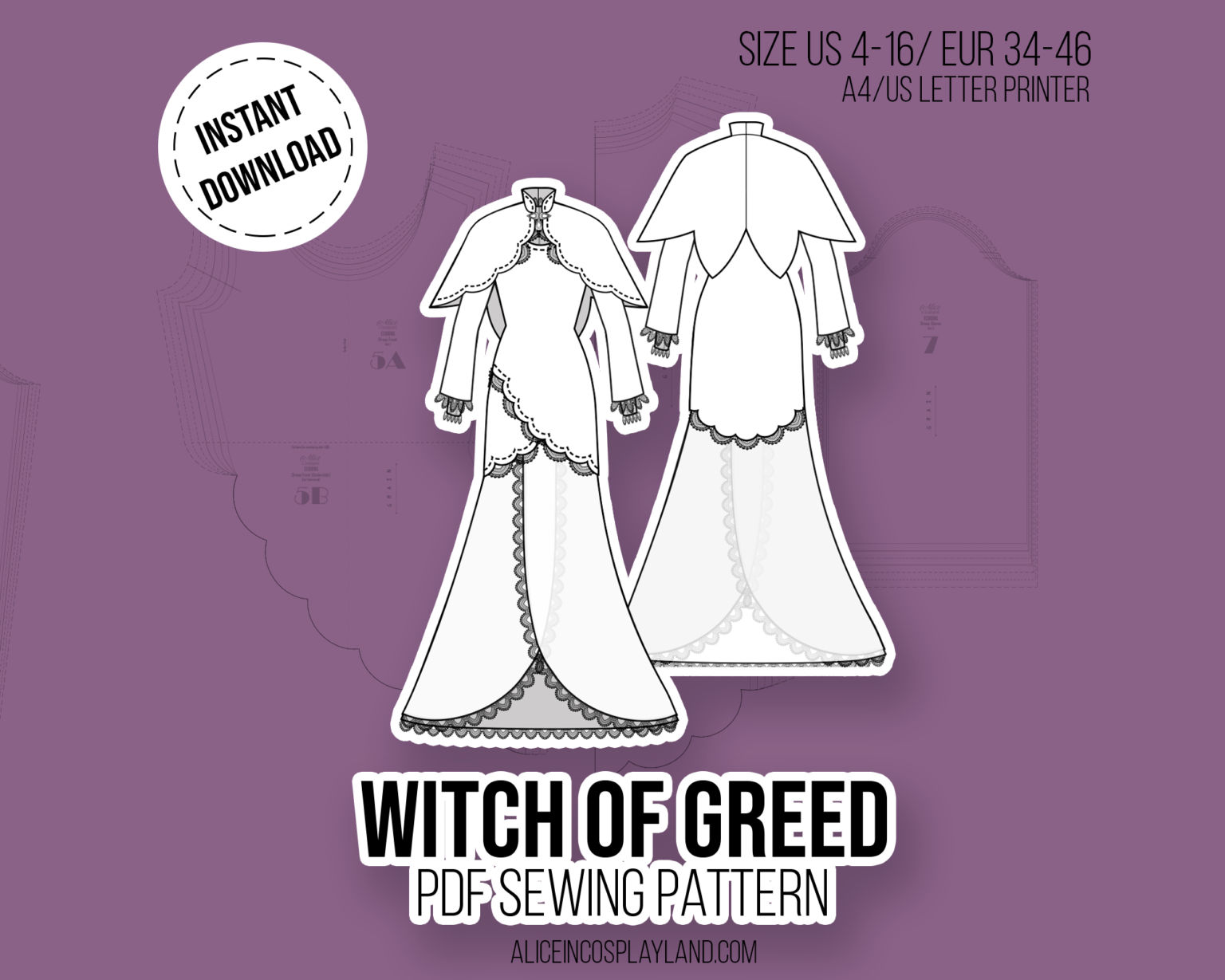 Witch of Greed Sewing Pattern - Alice in Cosplayland