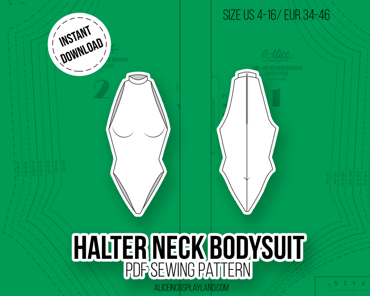 Halter Neck Bodysuit Sewing Pattern - Alice in Cosplayland