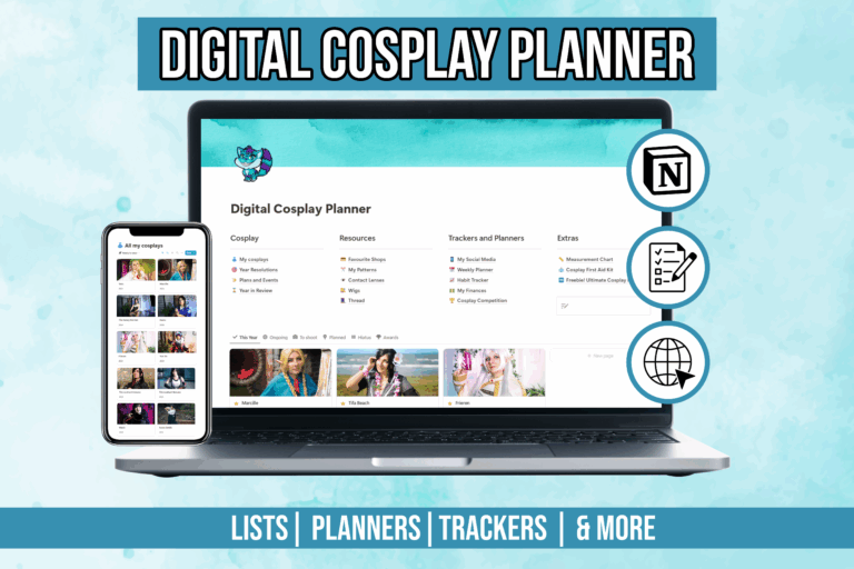 Digital Cosplay Planner Notion Template - Alice in Cosplayland